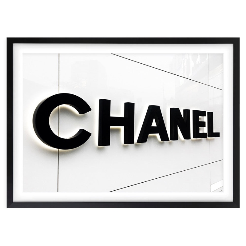 Buy Wall Art's Chanel Sign Large 105cm x 81cm Framed A1 Art Print ...