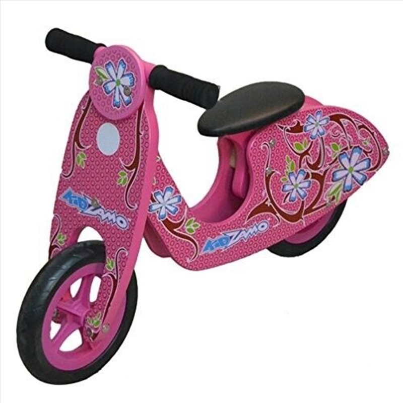 Kidzamo Maria Pink Wooden Balance Scooter 12" for Kids | Sanity