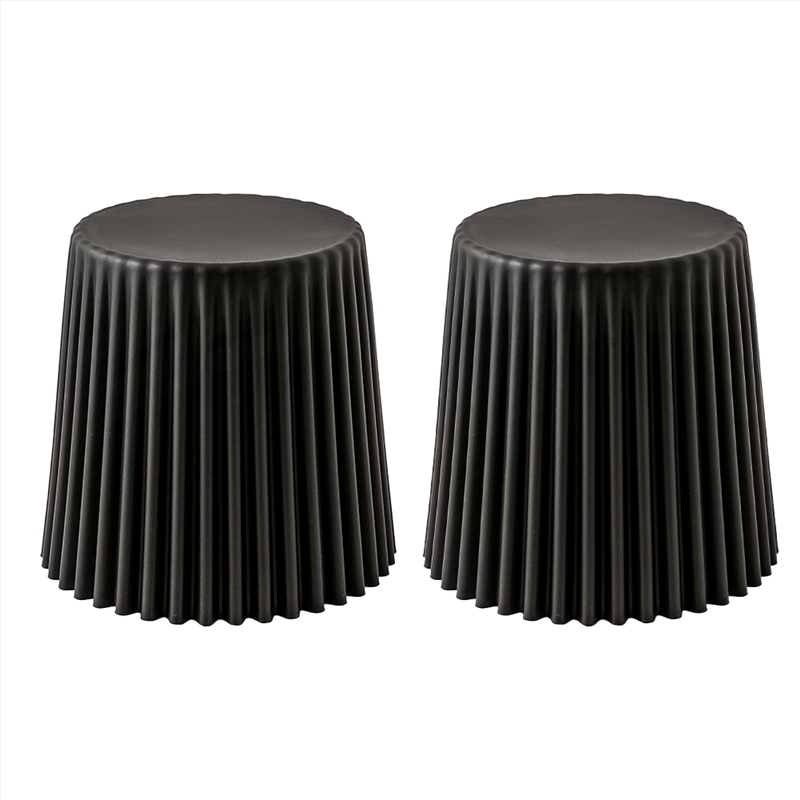 Buy ArtissIn Set of 2 Cupcake Stool Plastic Stacking Bar Stools Dining Chairs Kitchen Black ...