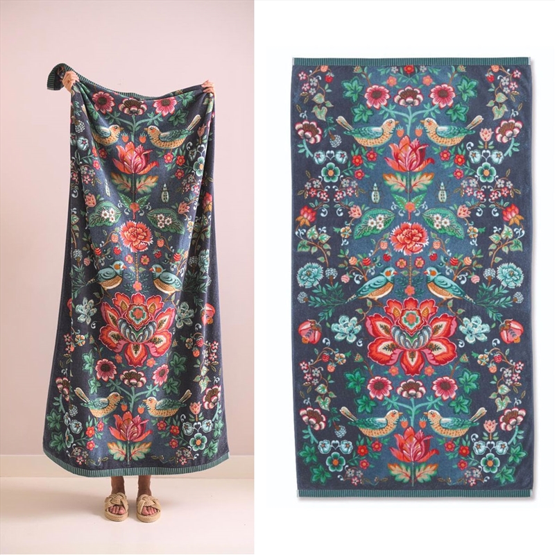 Buy PIP Studio Oh My Darling Dark Blue Cotton Beach Towel 100cm x 180cm ...