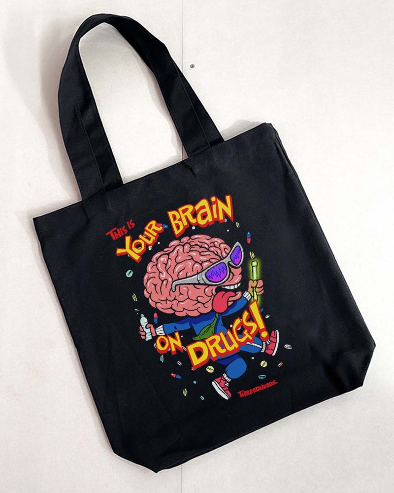 Buy Your Brain On Drugs Tote Bag - Black Online | Sanity