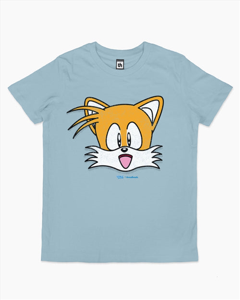 Buy Tails Face Kids Tee - Pale Blue - Size 10 Online | Sanity