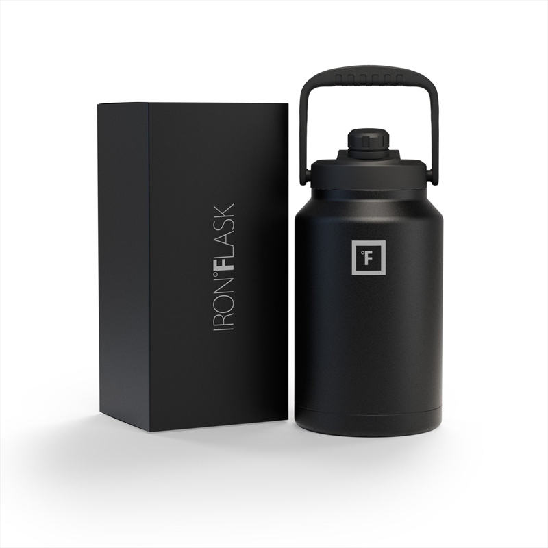 Buy Iron Flask Bottle with Spout Lid, Midnight Black - 128oz/3800ml ...
