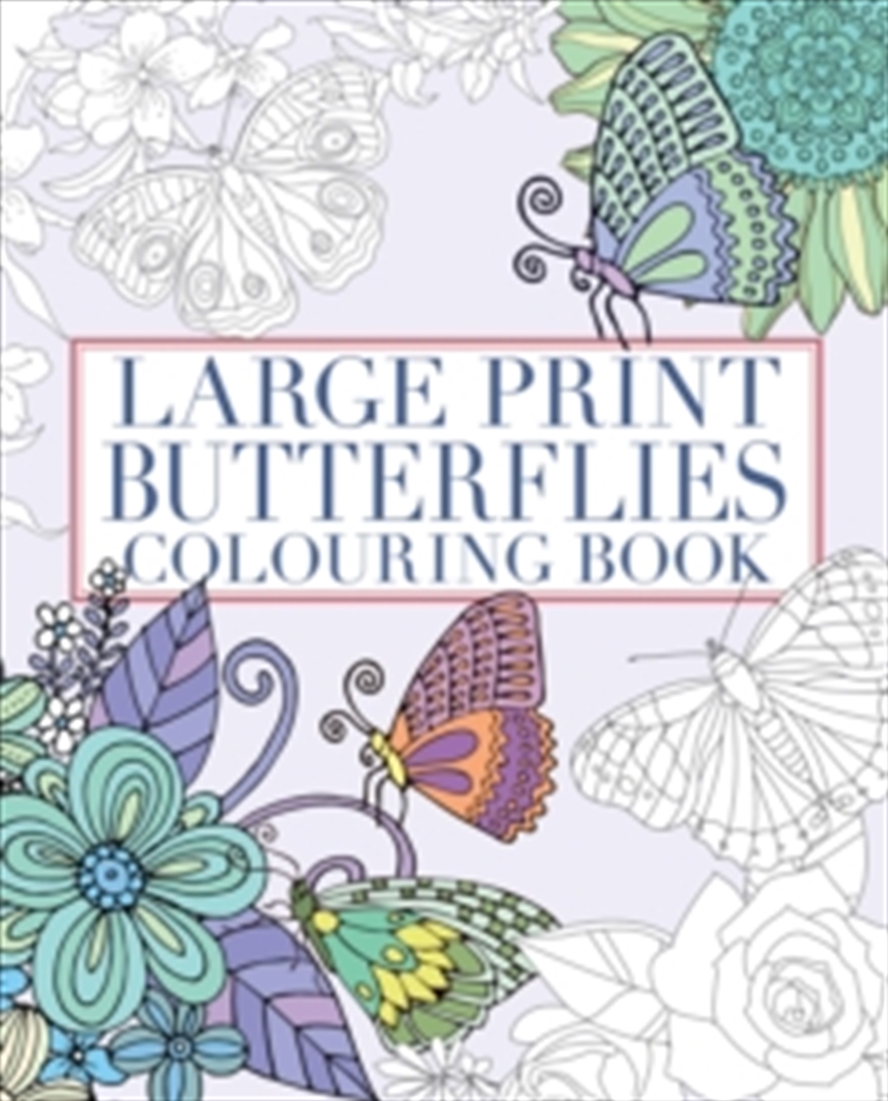 Buy Large Print Butterflies Colouring Book Online | Sanity