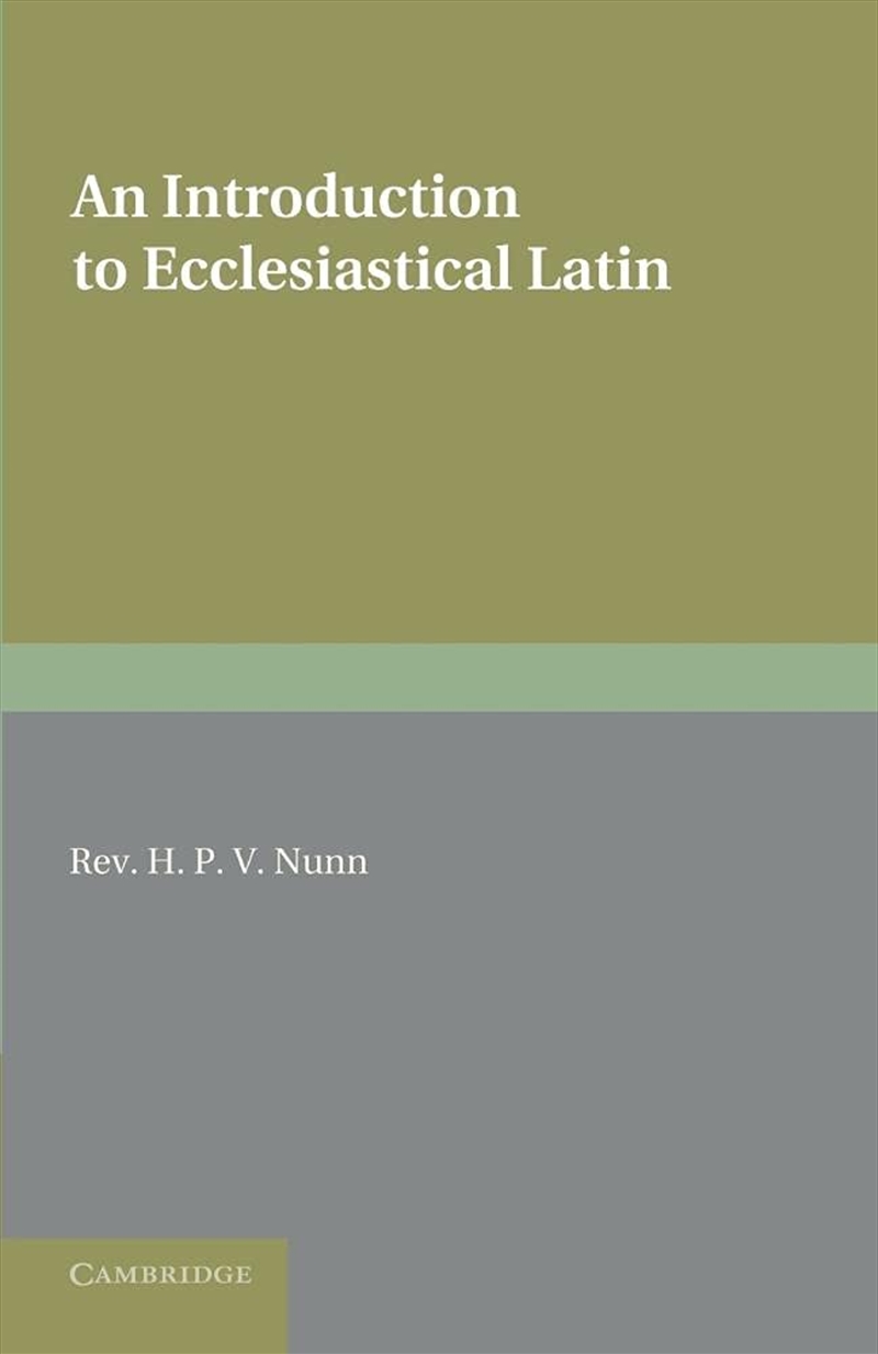 Buy An Introd To Ecclesiastical Latin Online | Sanity