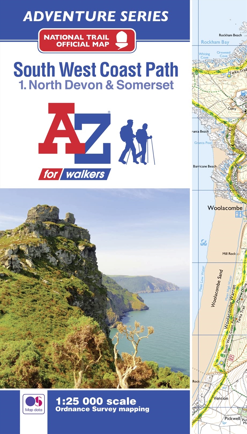 Buy A-Z Adventure Series - South West Coast Path National Trail Official Map North Devon And ...