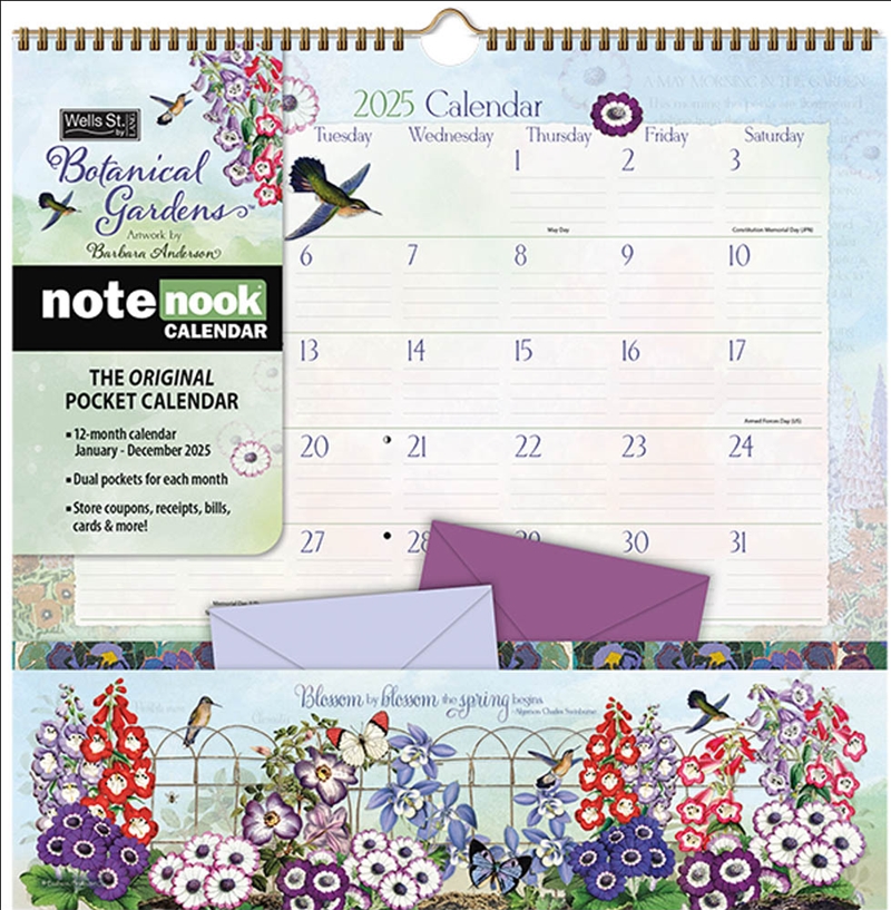 Buy Botanical Gardens 2025 Note Nook Square Calendar Online | Sanity