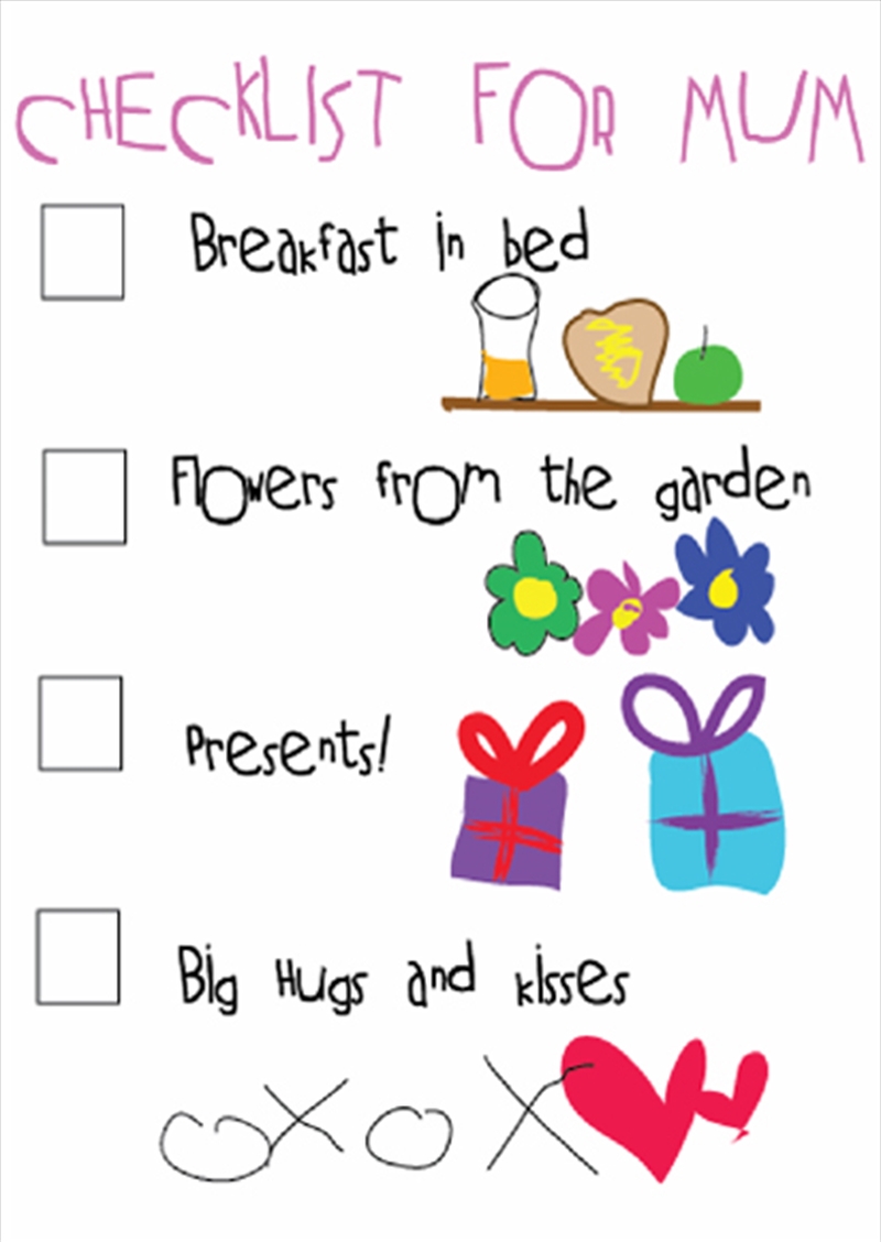 Buy Recordable Mother's Day Card: Checklist For Mum Online | Sanity