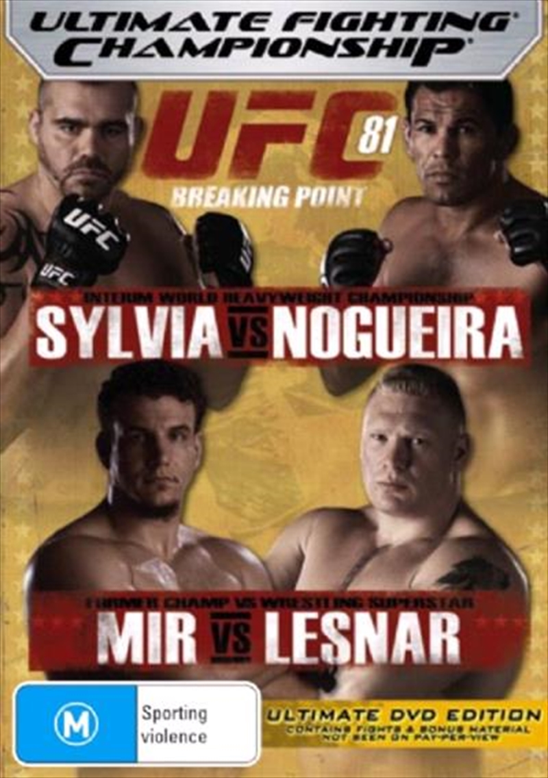 Buy UFC #81: Breaking Point DVD Online | Sanity