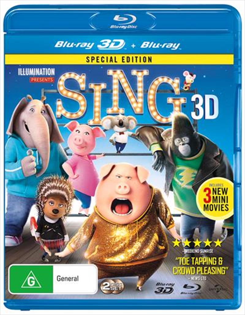 Buy Sing - Special Edition on 3D Blu Ray | Sanity Online