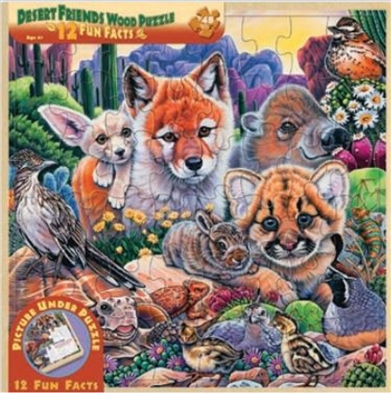 Masterpieces Wood Fun Facts Desert Friends 48 pieces Puzzle, Puzzles ...