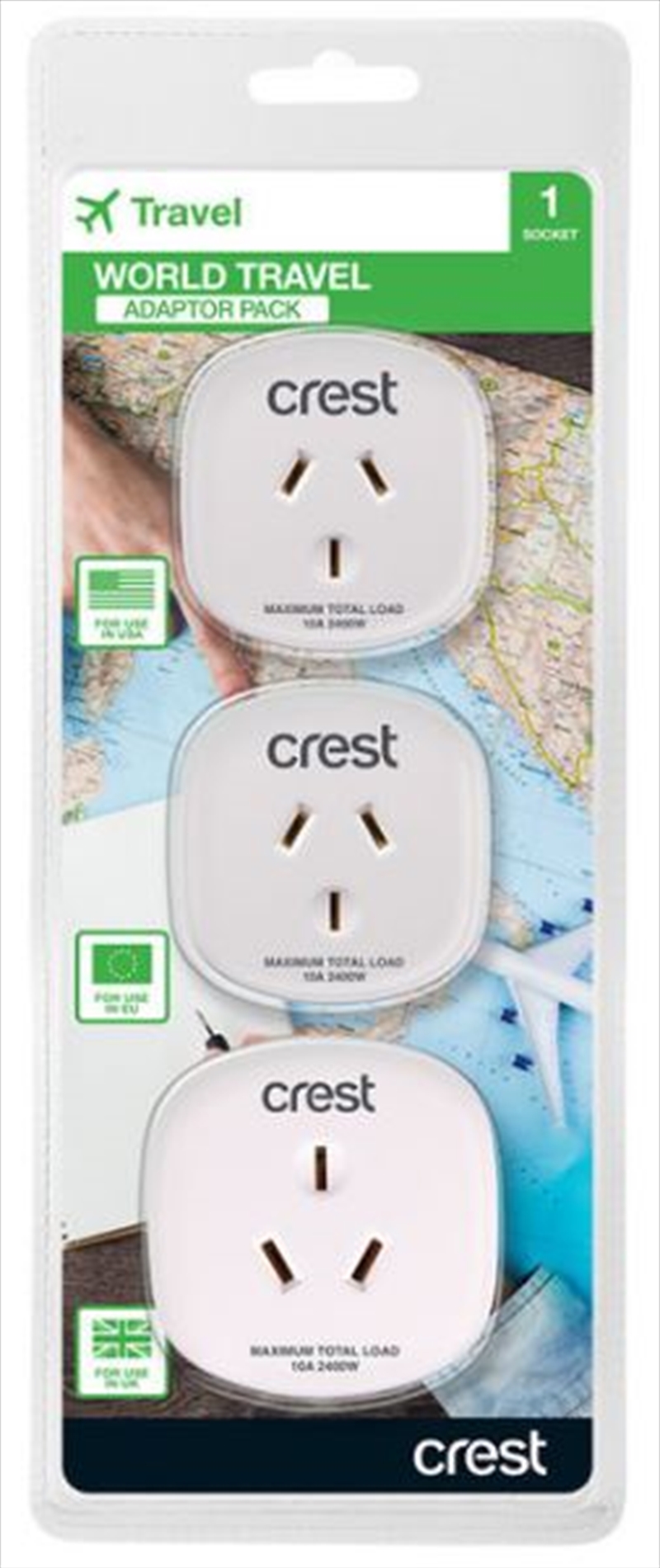 Buy Crest World Travel 3 Pack Adaptors, Electronics & Hardware | Sanity