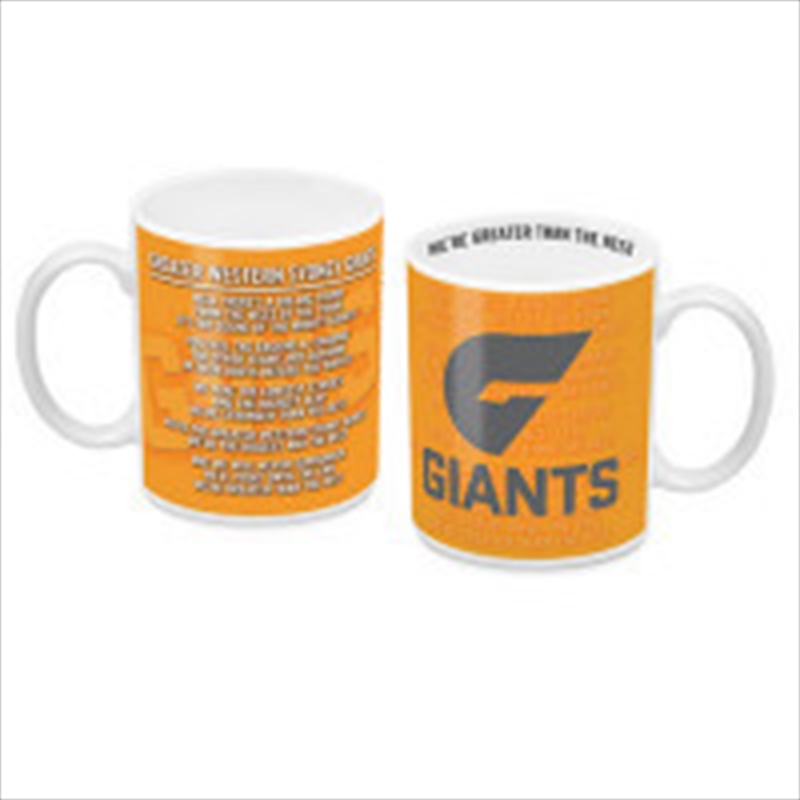Buy AFL Team Song Greater Western Sydney Giants Mug, Afl Drinkware | Sanity