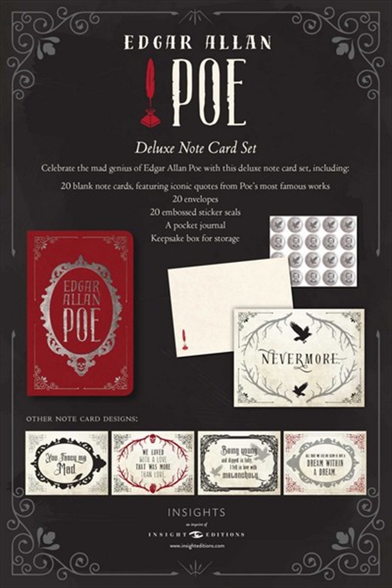 Buy Edgar Allan Poe Deluxe Note Card Set (With Keepsake Book Box) | Sanity