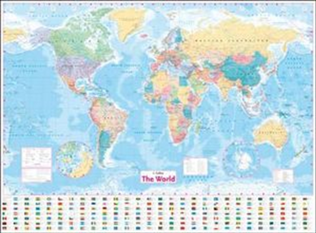 Buy Collins World Wall Laminated Map by Collins Maps, Books | Sanity