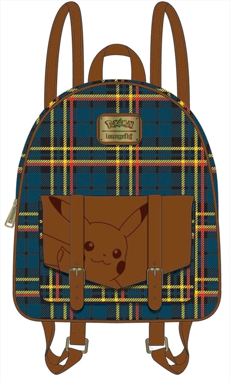 Buy the Pokemon: Pikachu Tartan Mini Backpack in Backpacks | Sanity