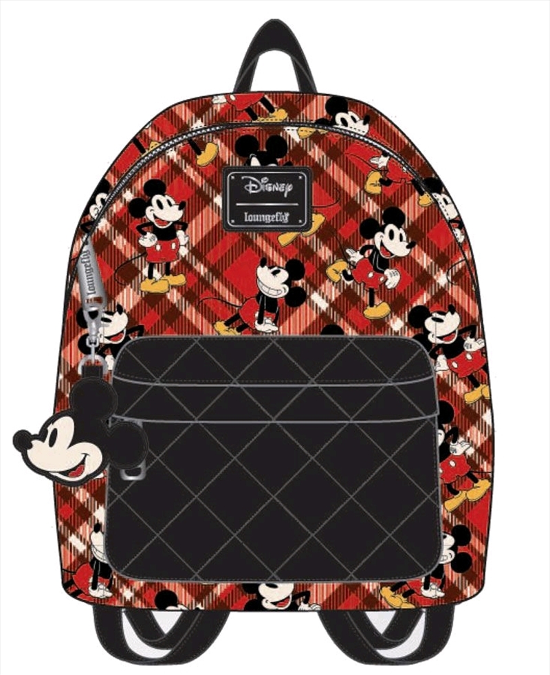 Buy the Mickey Mouse: Mickey Tartan Print Mini Backpack in Backpacks ...