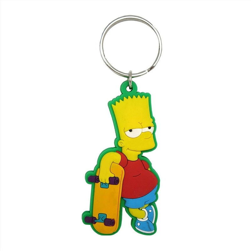 Keyring Soft Touch The Simpsons Bart Simpson with Skateboard | Sanity