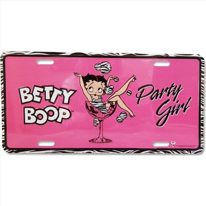 Buy Betty Boop Party Girl Metal License Plate | Sanity