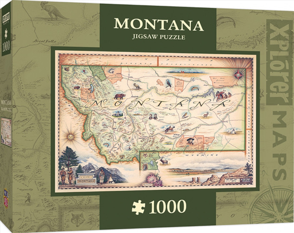 Montana Map Puzzle: Masterpieces Puzzle Xplorer Maps - 1000 pieces
