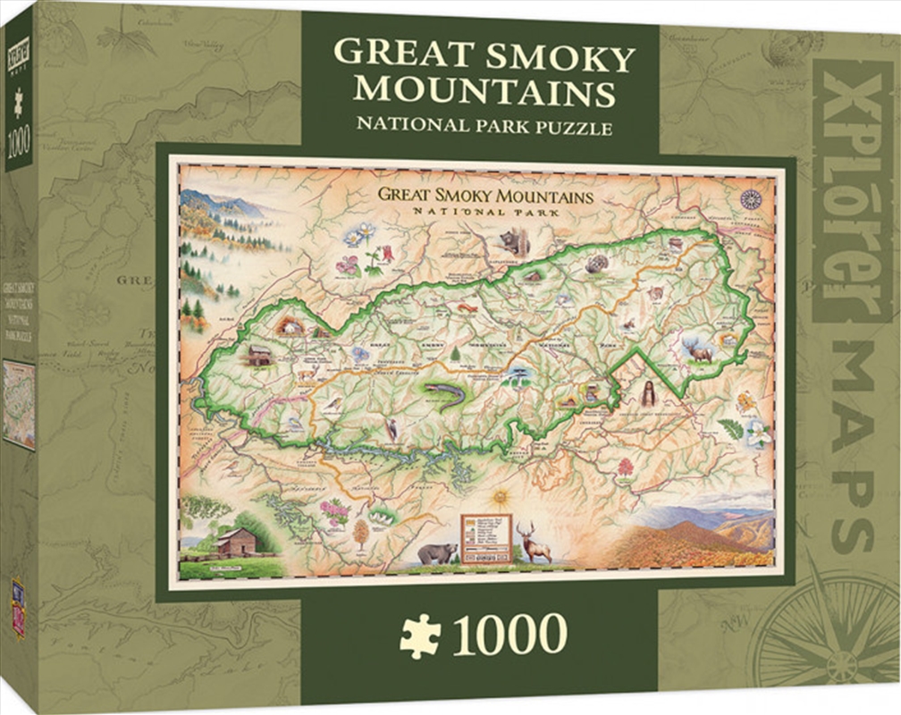 Xplorer Maps Great Smoky Mountains Puzzle - 1000 Pieces