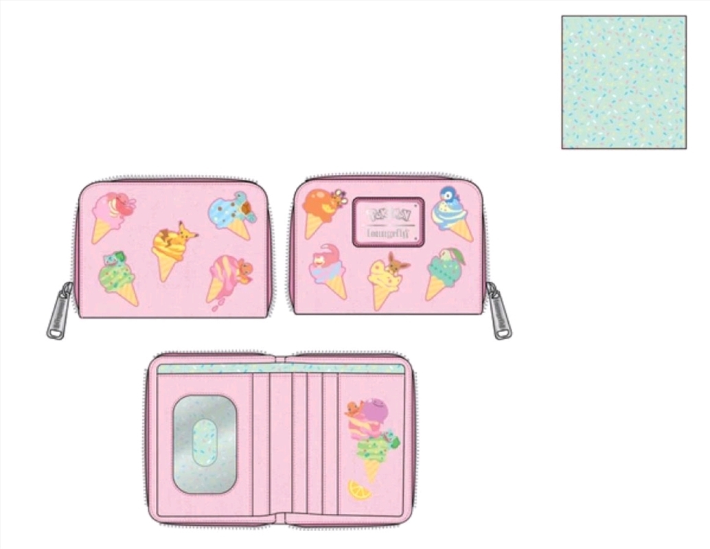 Pokemon - Ice Cream Denim Zip Purse, Wallets | Sanity