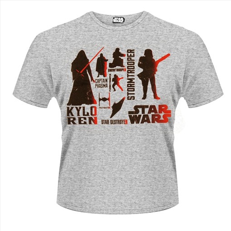 Buy Star Wars The Force Awakens Tshirt - Red Villains Character Size XL ...