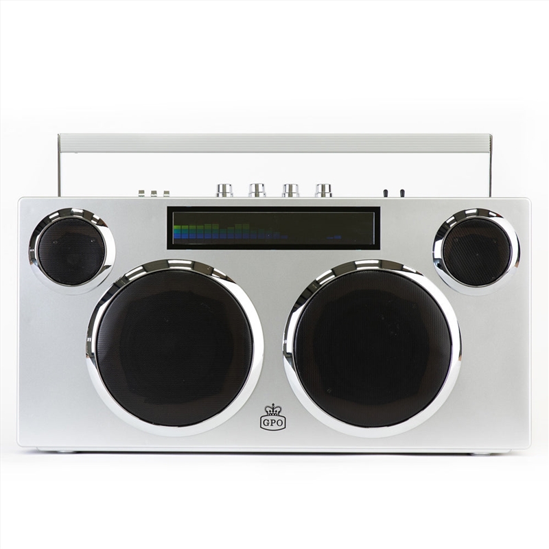 Buy GPO Manhattan Boombox Stereo - Silver Online | Sanity
