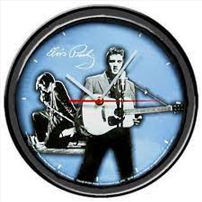 Buy Elvis Blue 30cm Round Wall Clock | Sanity