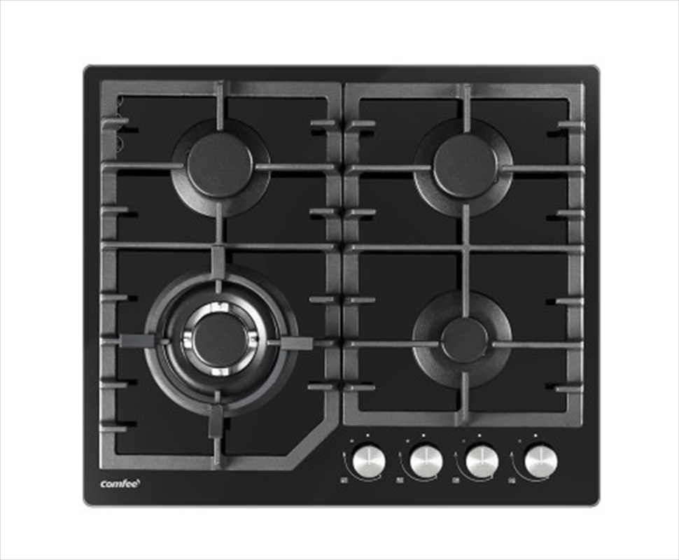 Buy 60cm Gas Cooktop 4 Burner Black Online | Sanity
