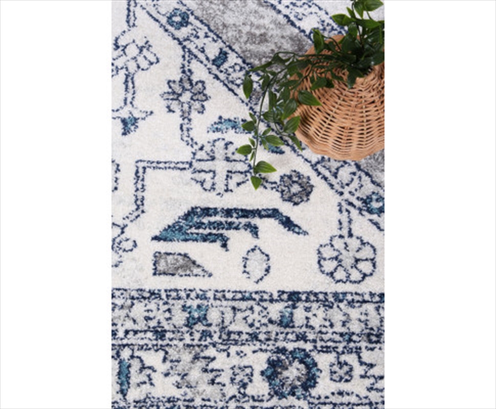 Buy Navy Cream Ancient Rug 160x230cm Online | Sanity