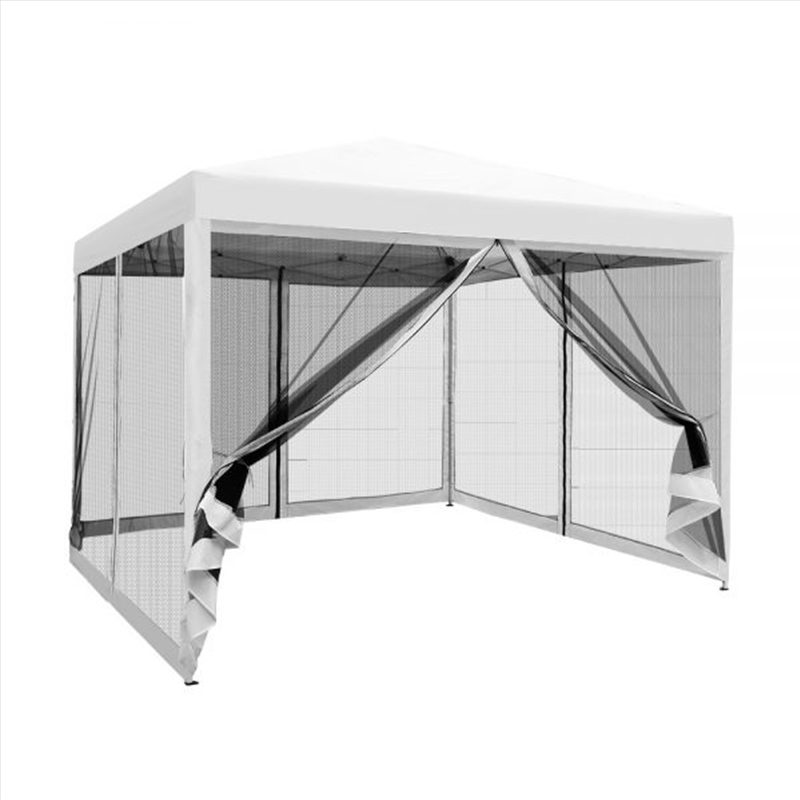 Buy Pop Up Marquee 3x3m Wedding Mesh Side Wall Outdoor Gazebos - White ...