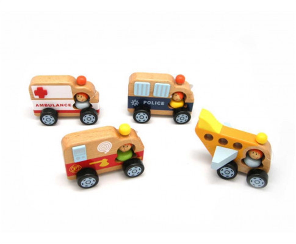 Buy Wooden Emergency Vehicle Set Of 4 Online | Sanity