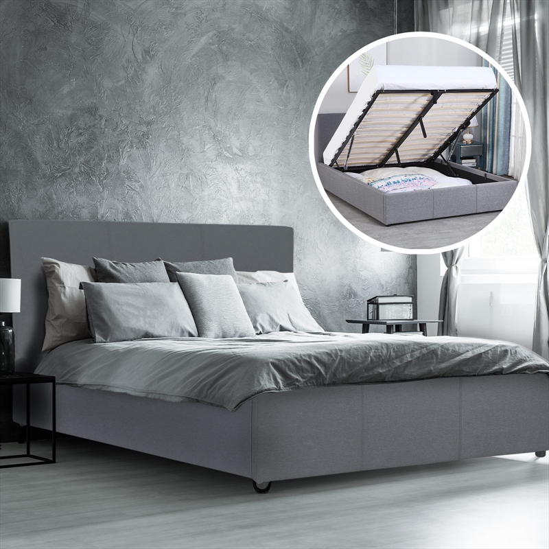Buy Queen Milano Luxury Gas Lift Bed Frame Base And Headboard With ...