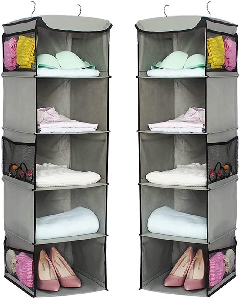 Buy 2 Pack 5 Foldable Shelf Hanging Closet Organizer Online | Sanity