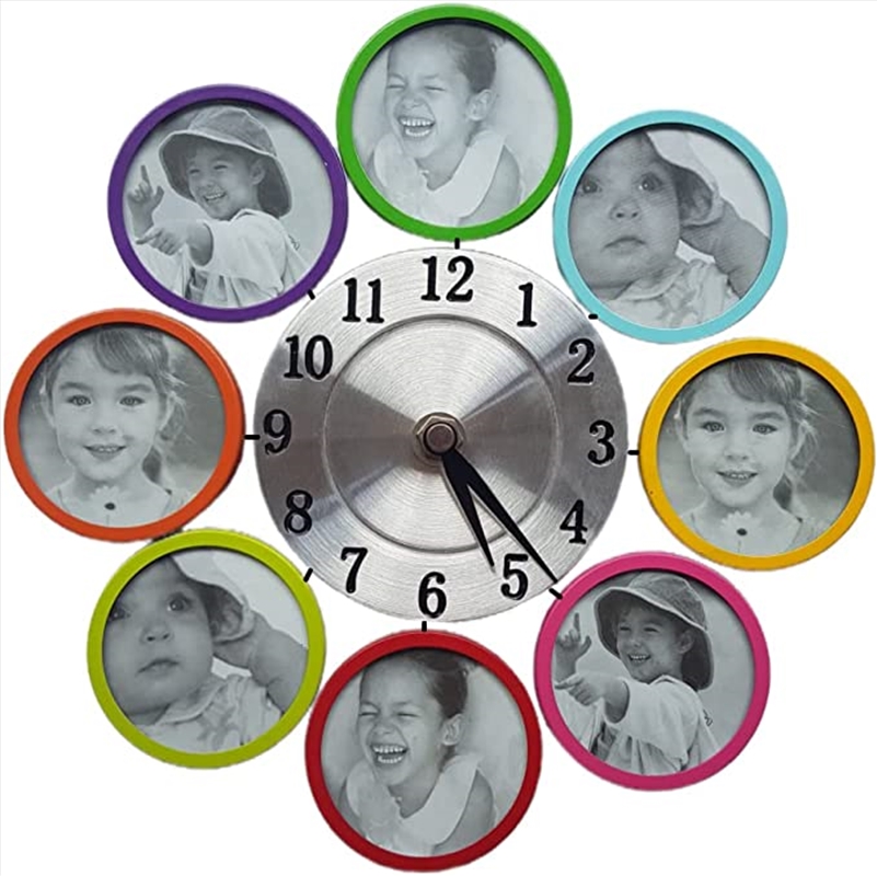 Buy Multi Metal Photo Frame Wall Clock Online | Sanity