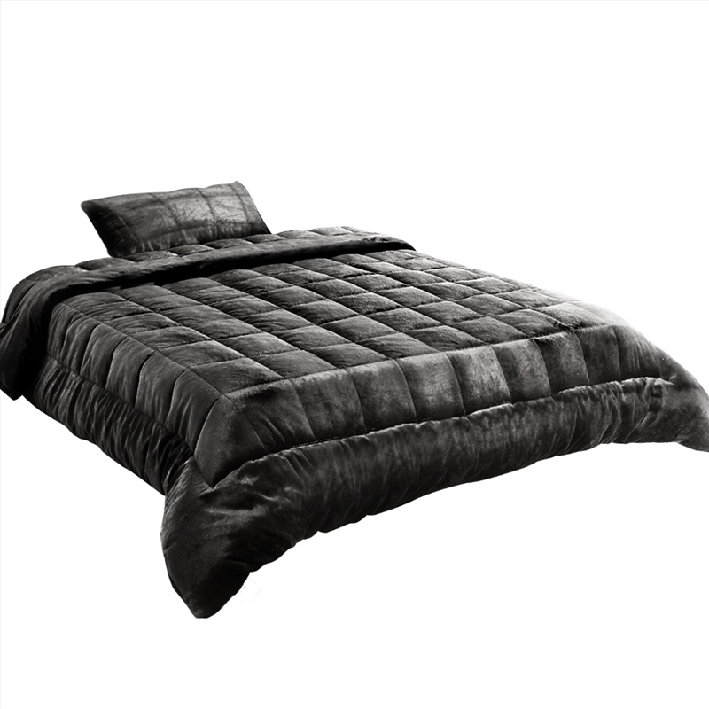 Buy Giselle Single Bed Faux Mink Quilt Fleece Throw Blanket Comforter ...