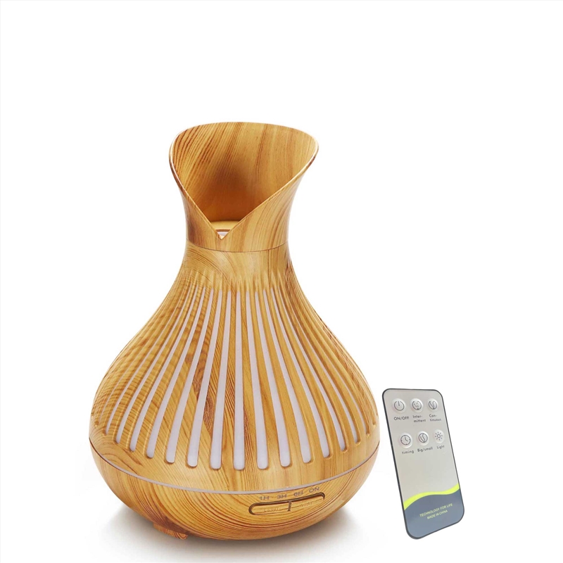 Buy Essential Oil Aroma Diffuser and Remote - 500ml Tulip Top Wood Mist ...