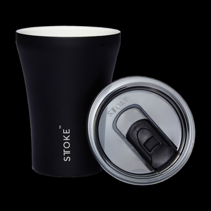 Buy STTOKE Ceramic Reusable Cup 8oz Black Online | Sanity