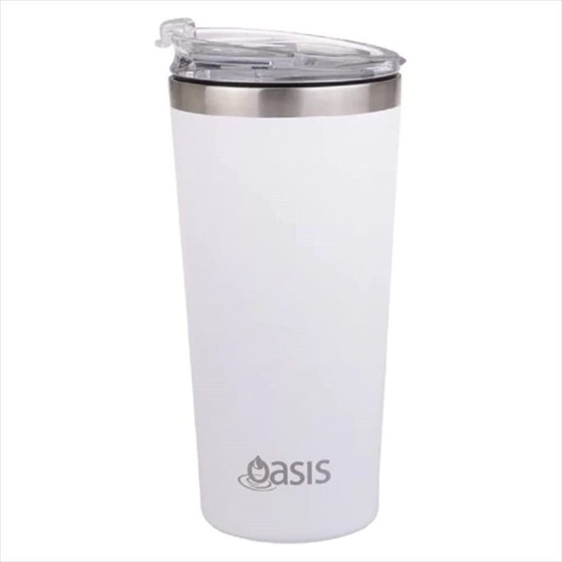 Oasis Stainless Steel Double Wall Insulated Travel Mug - White