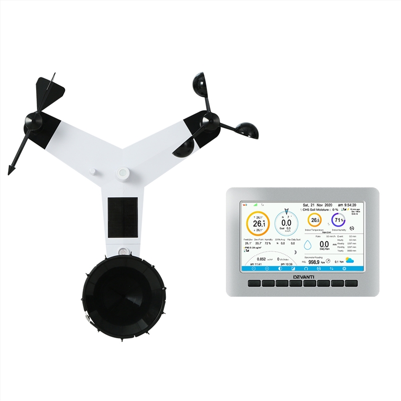 Buy Devanti Weather Station Indoor Outdoor Wireless WiFi Rain Gauge ...