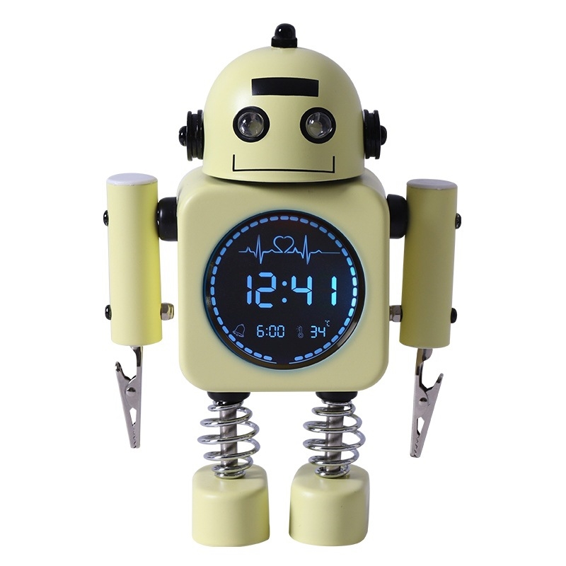 Buy Laser Kids Robot Alarm Clock Yellow Online | Sanity